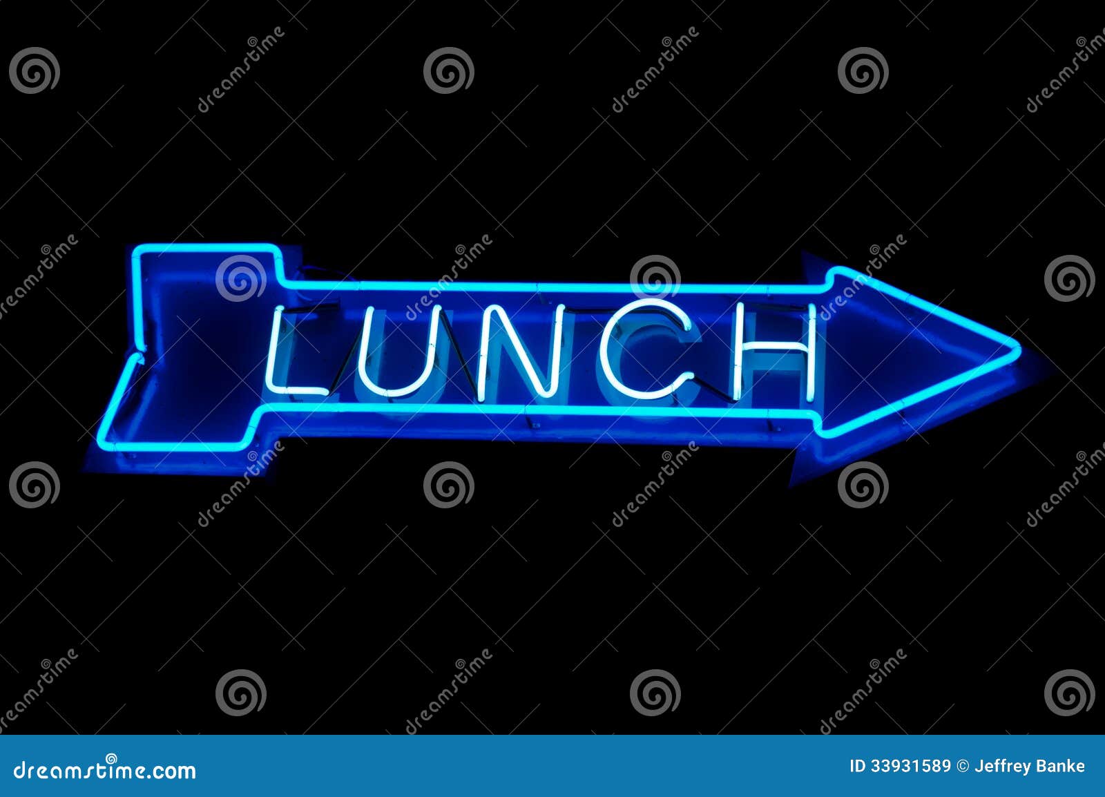 Neon lunch stock illustration. Illustration of blue, direction - 33931589