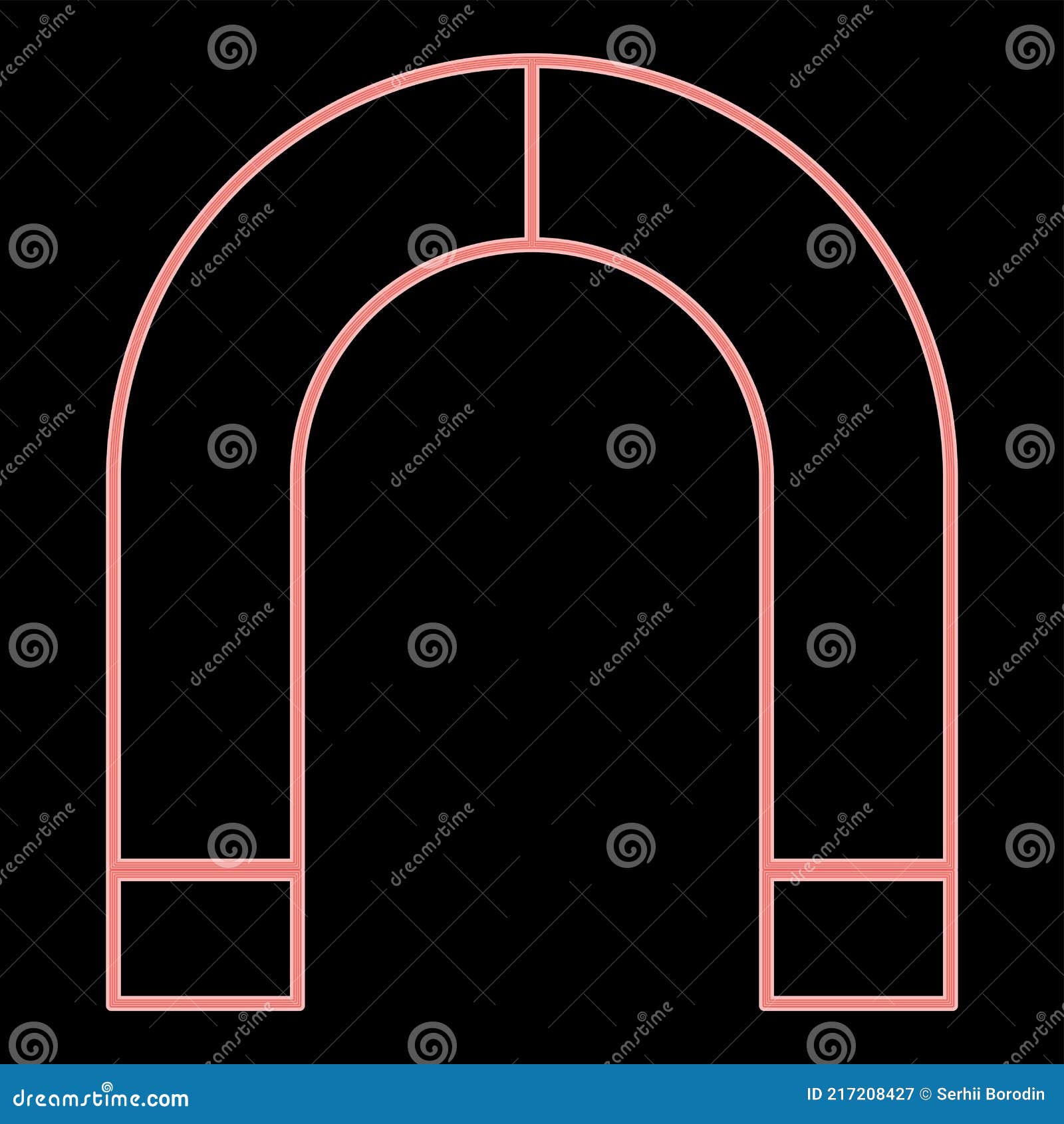 Neon Magnet the Red Color Vector Illustration Flat Style Image Stock ...