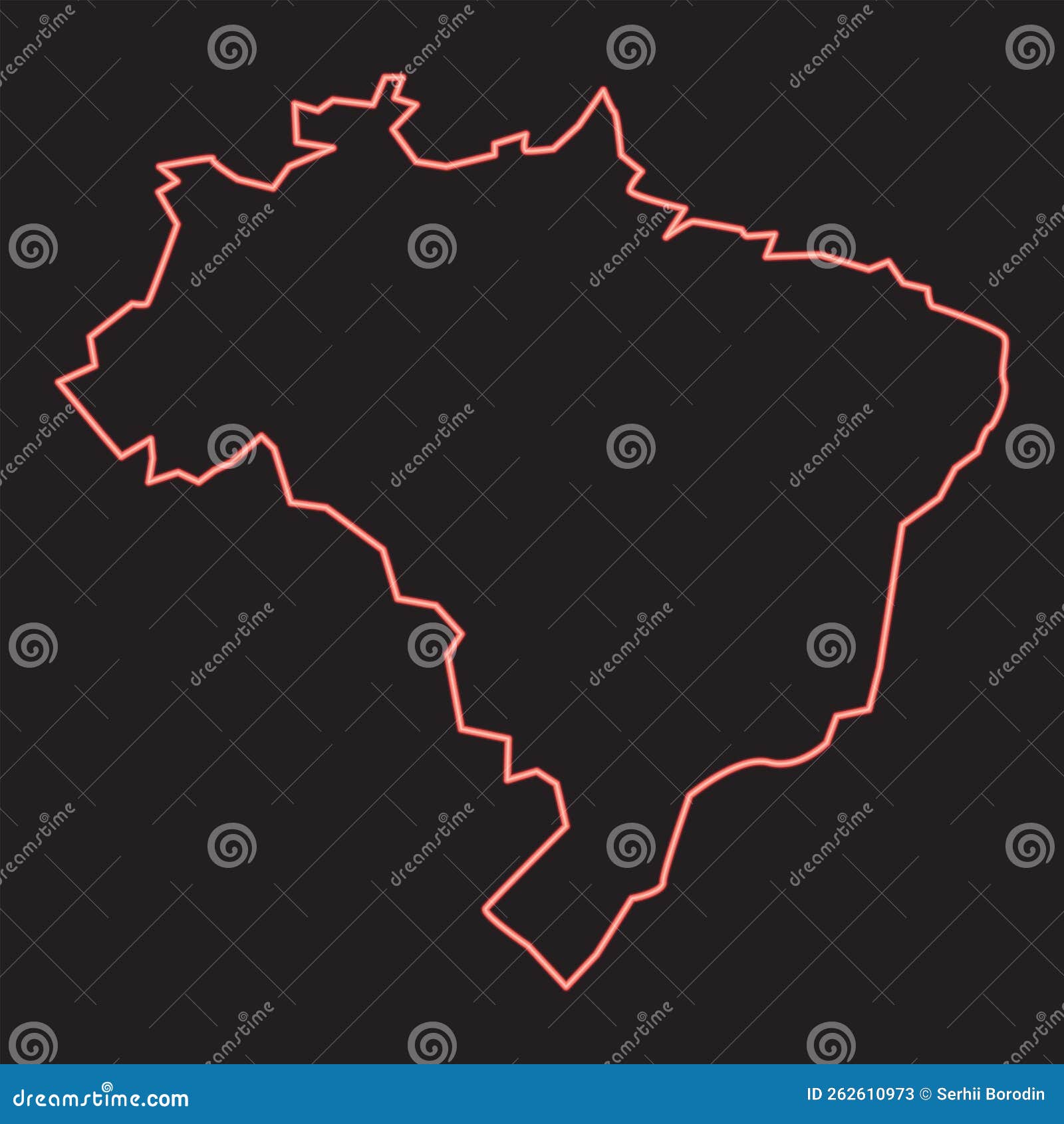 Neon Map of Brazil Red Color Vector Illustration Image Flat Style Stock ...