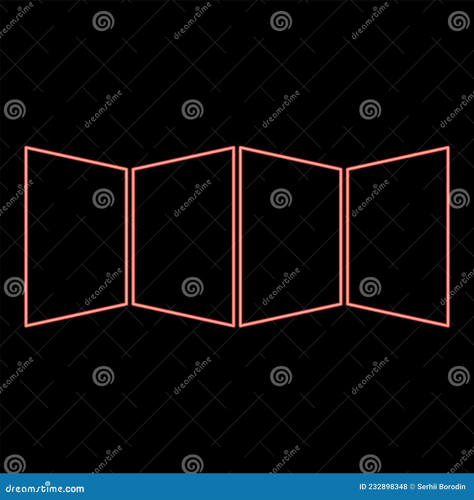 Neon Map Red Color Vector Illustration Flat Style Image Stock Vector ...