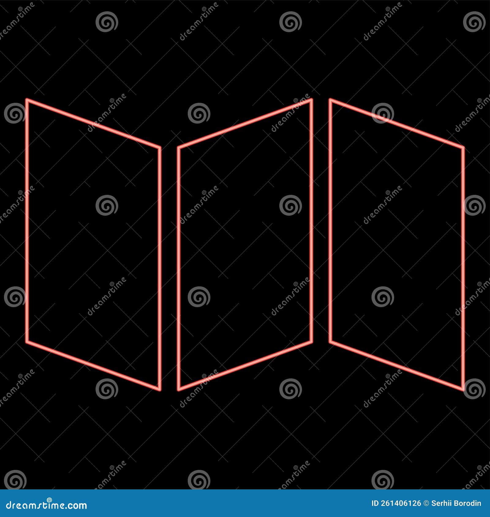 Neon Map Red Color Vector Illustration Image Flat Style Stock Vector ...