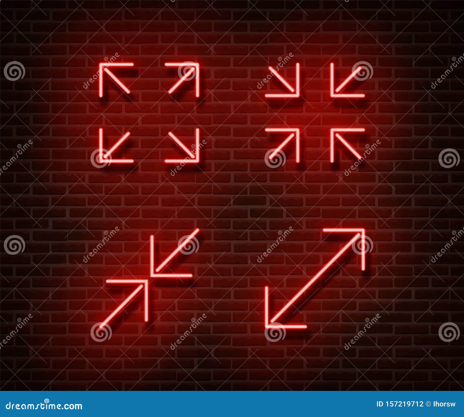 Neon Maximize, Minimize Screen Signs Vector Isolated on Brick Wall ... Neon Maximize, Minimize Screen Signs Vector Isolated on Brick Wall ...