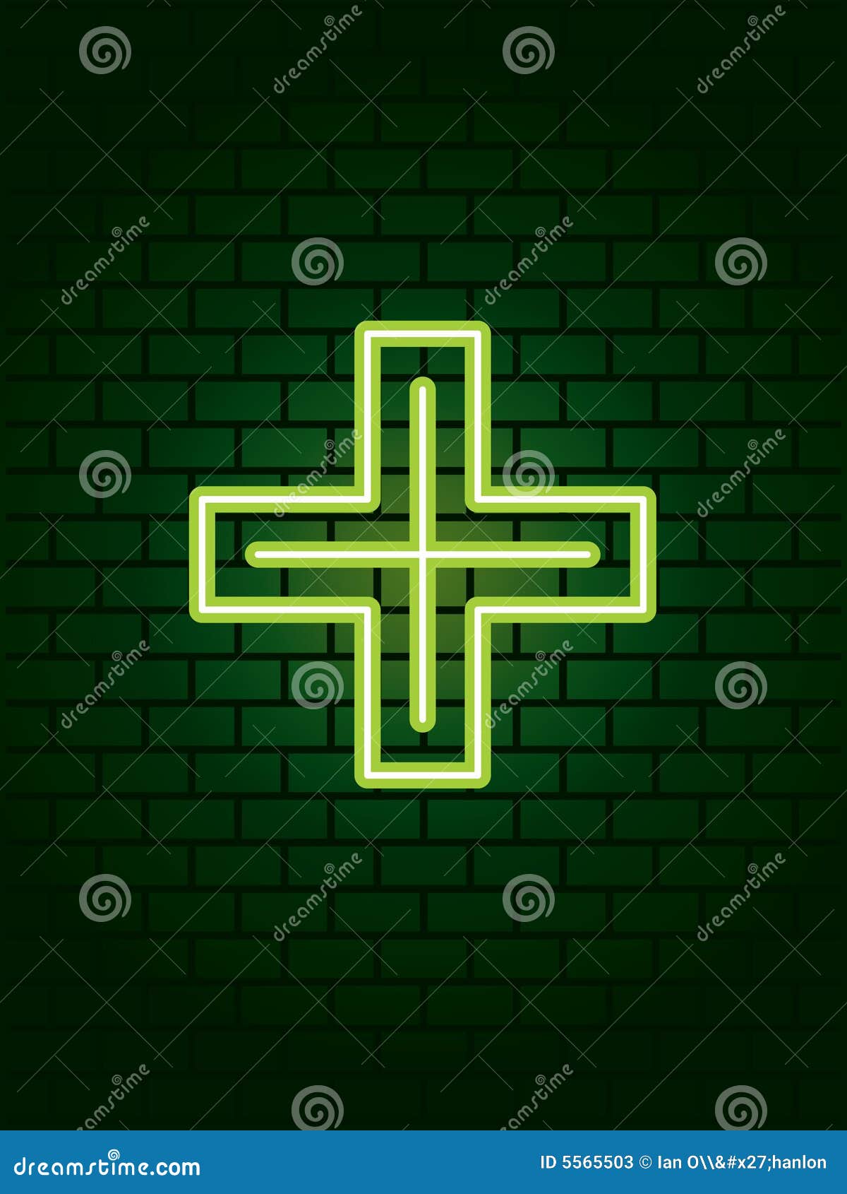 Neon medical cross stock vector. Illustration of business - 5565503