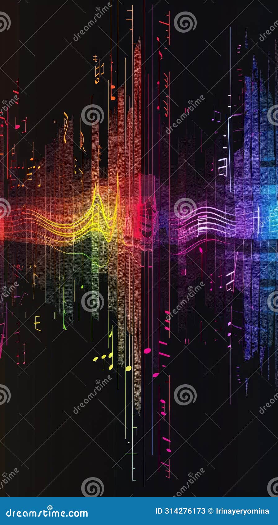 Neon Melody: ADHD Music Visualization Stock Image - Image of music ...