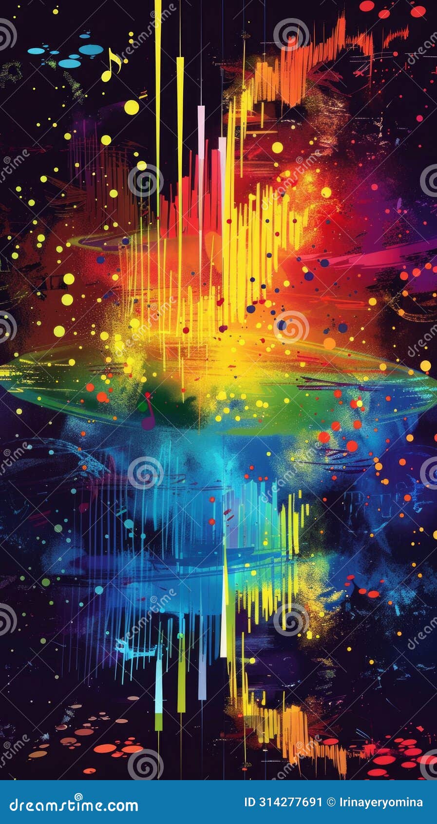 Neon Melody: ADHD Music Visualization Stock Image - Image of vibrant ...