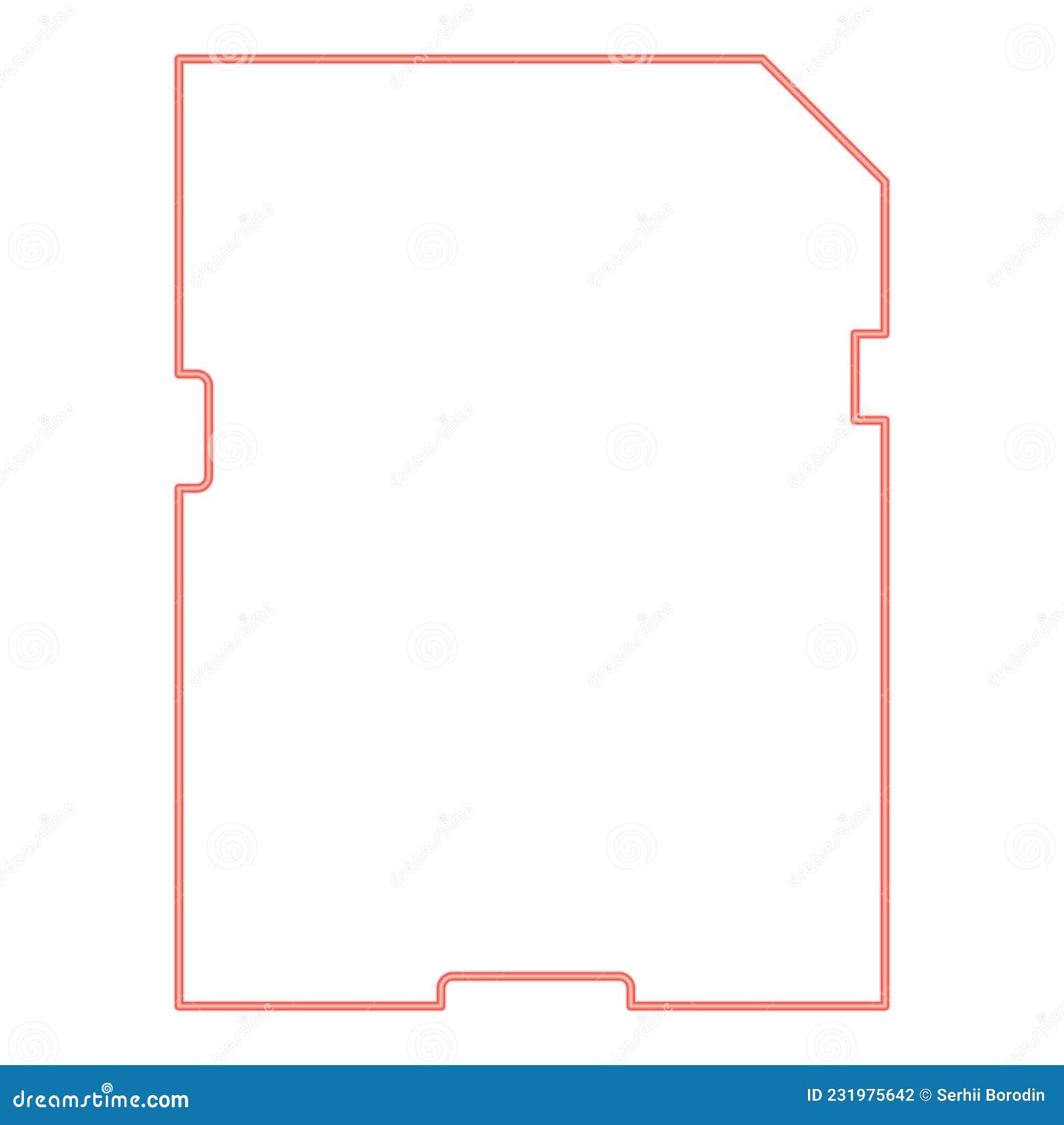 Neon Memory Card Red Color Vector Illustration Flat Style Image Stock ...