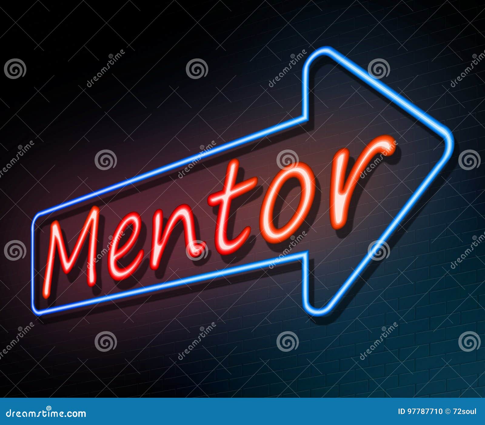 Neon mentor concept. stock illustration. Illustration of leader - 97787710