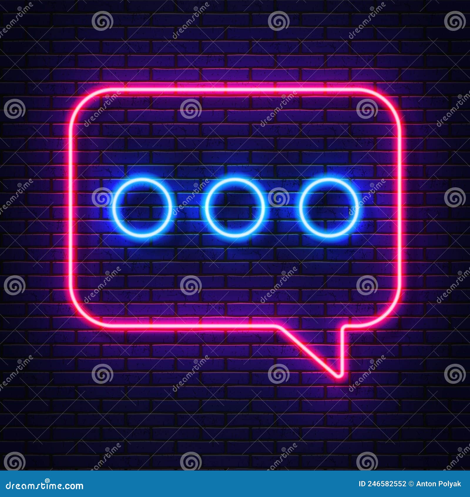 Neon Message Icon. Neon Speech Bubble Stock Vector - Illustration of ...