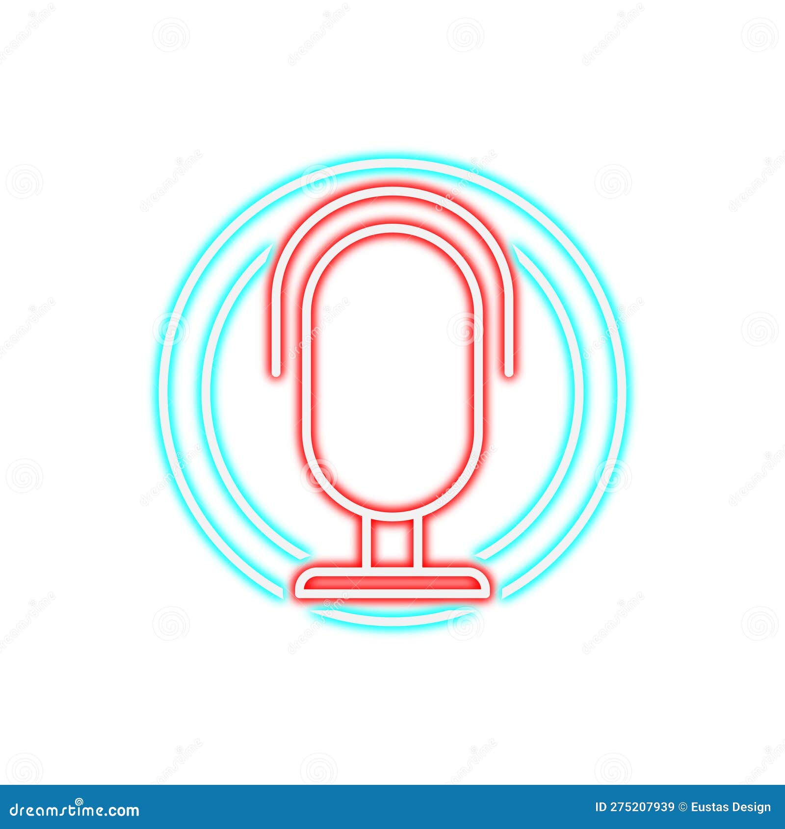 Neon Podcast Mic stock vector. Illustration of studio - 275207939