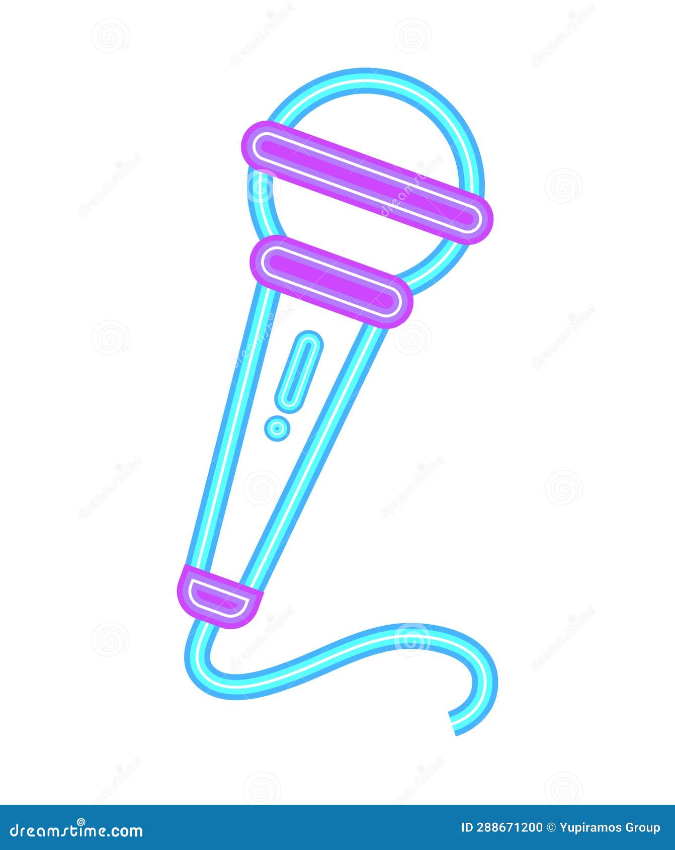 Neon microphone icon stock illustration. Illustration of light - 288671200