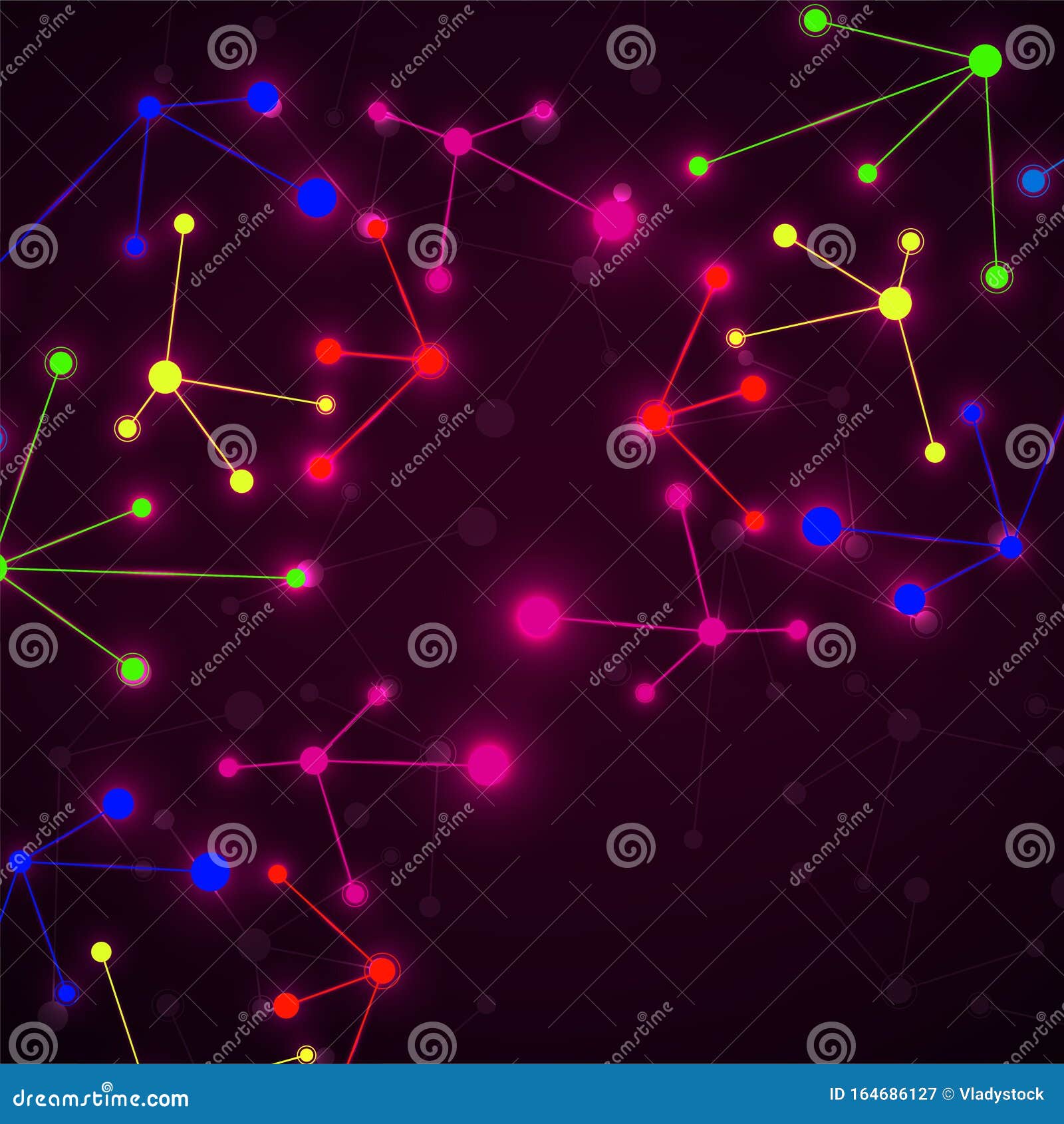 Neon Molecular Structure of DNA Stock Vector - Illustration of gene ...