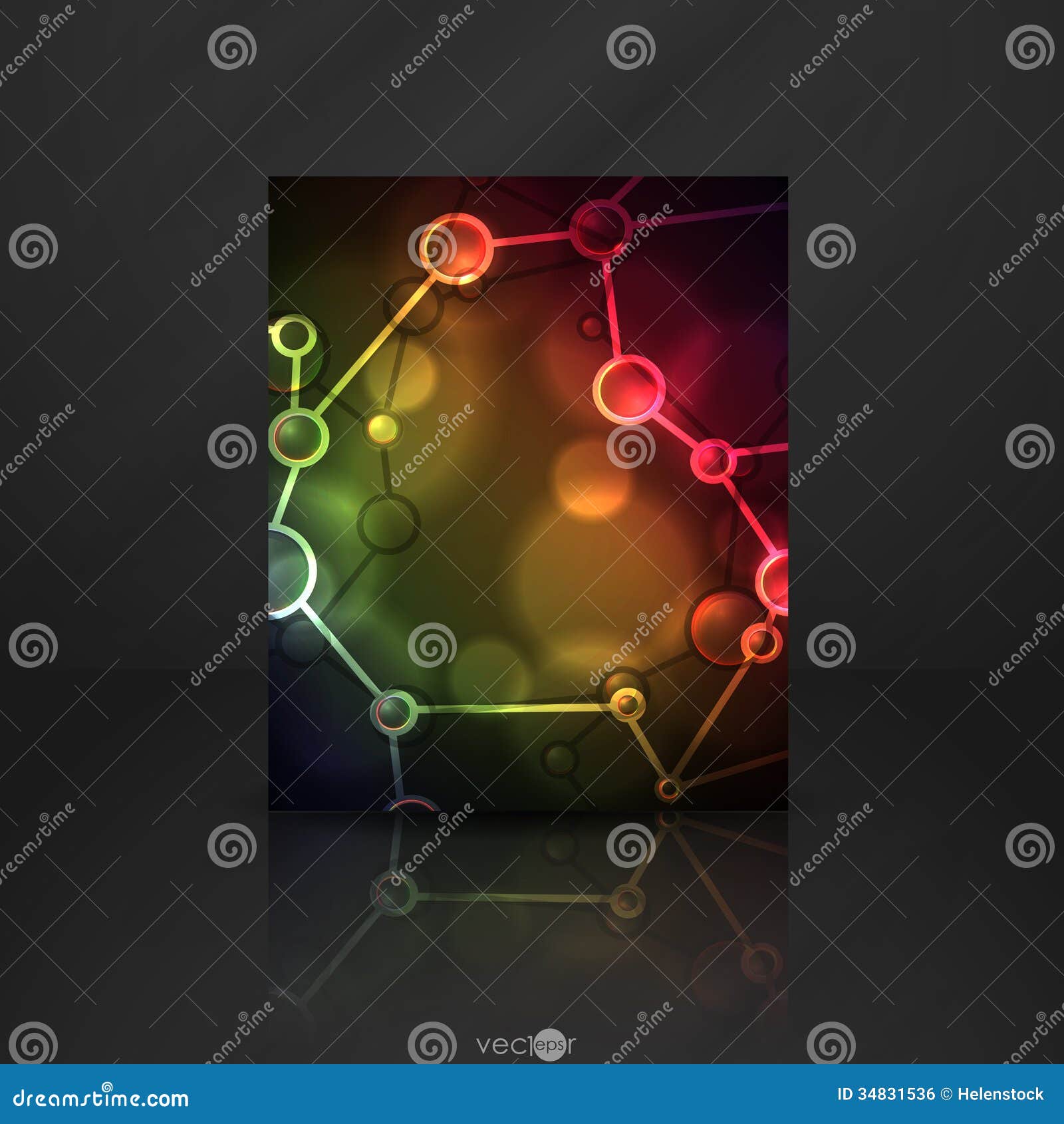 Neon Molecule Illustration. Stock Vector - Illustration of element ...