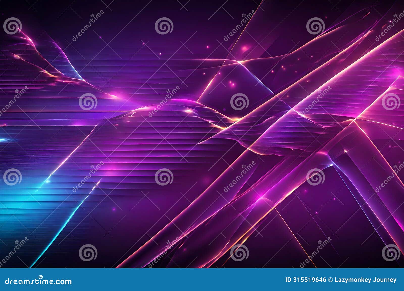 Neon Molecule Splash Surface Shapes Design. Modern Light Technology and ...