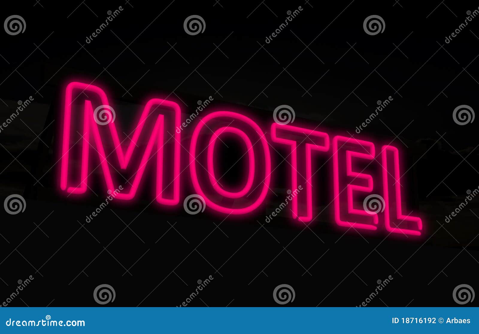 Neon motel sign stock illustration. Illustration of black - 18716192