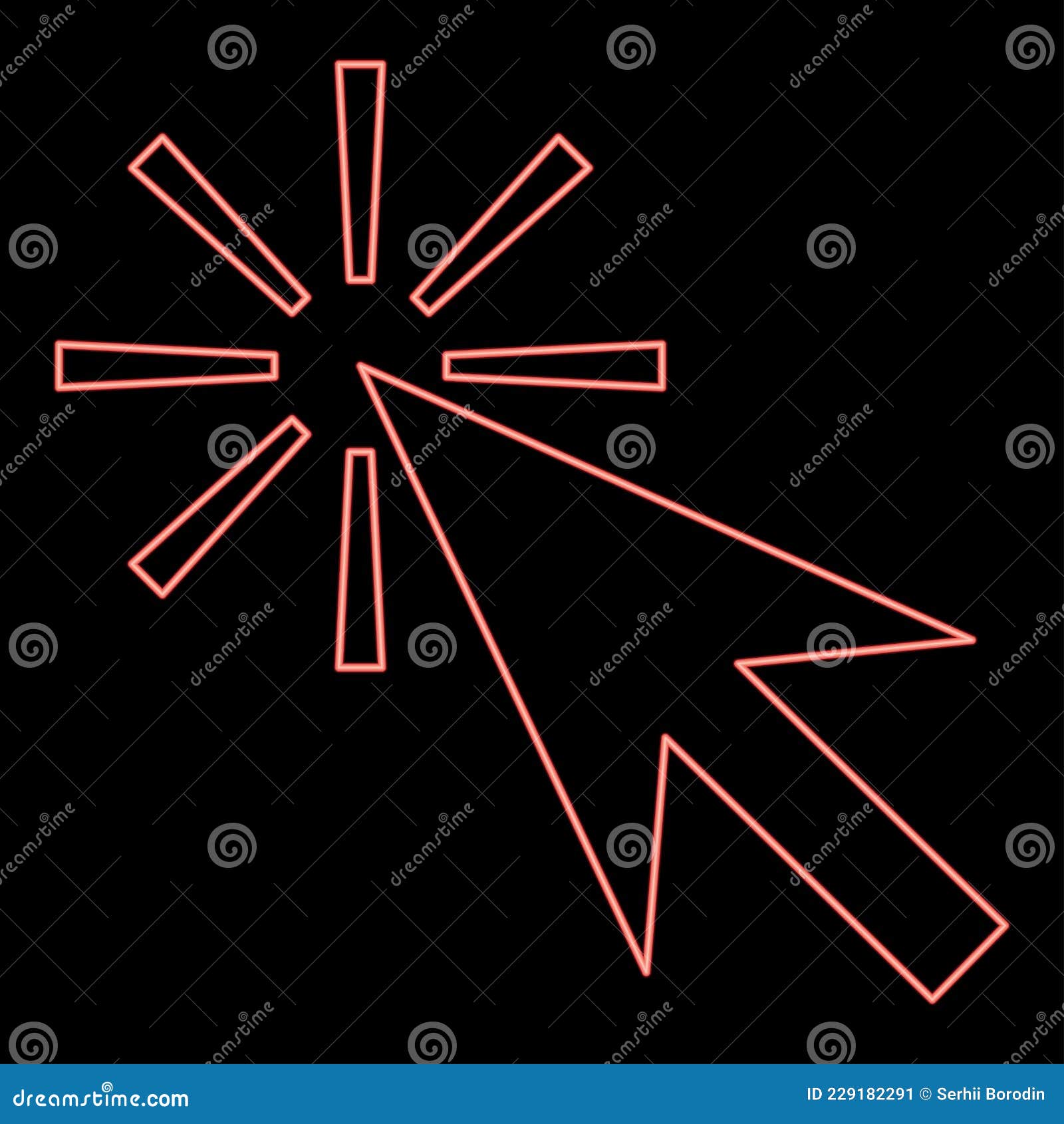 Neon Mouse Click Red Color Vector Illustration Flat Style Image Stock ...