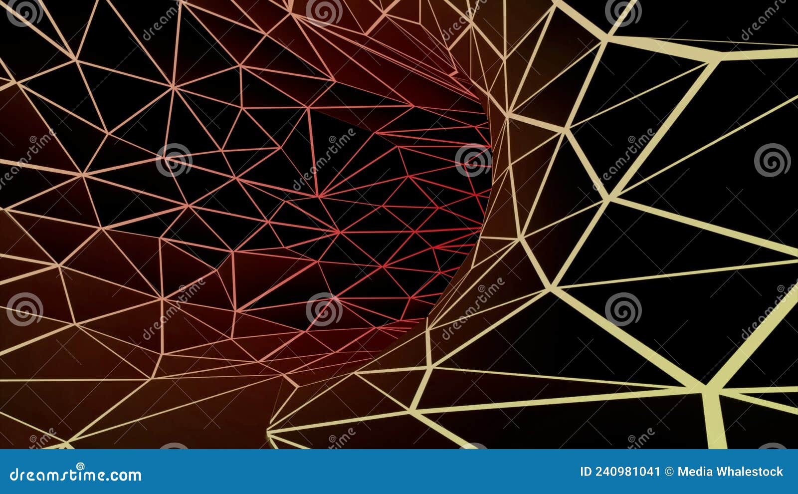 Neon Multi Coloured Edged Polygons Moving and Turning on a Black ...