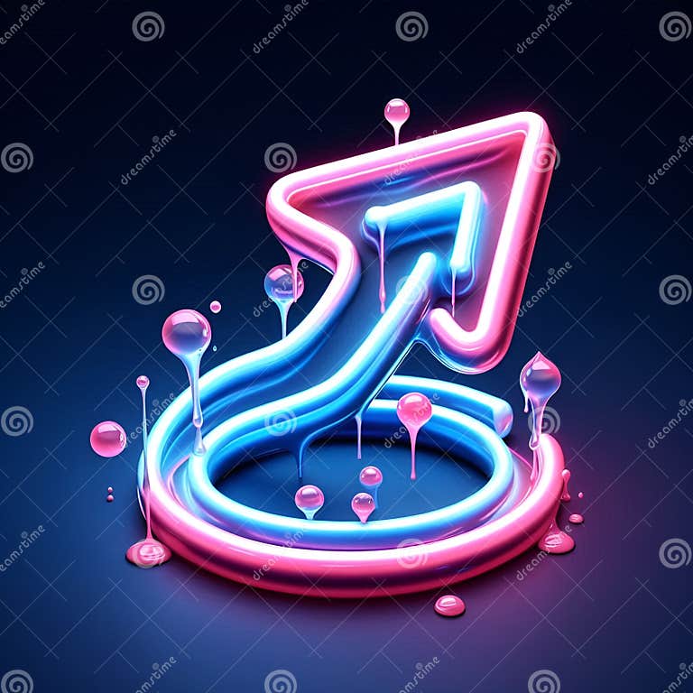 Neon Multicoloured Modern Spark Light Arrow Pointer Cursor Direction 3d ...