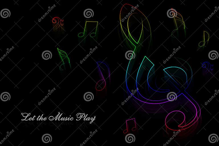 Neon music notes stock illustration. Illustration of glow - 38077028