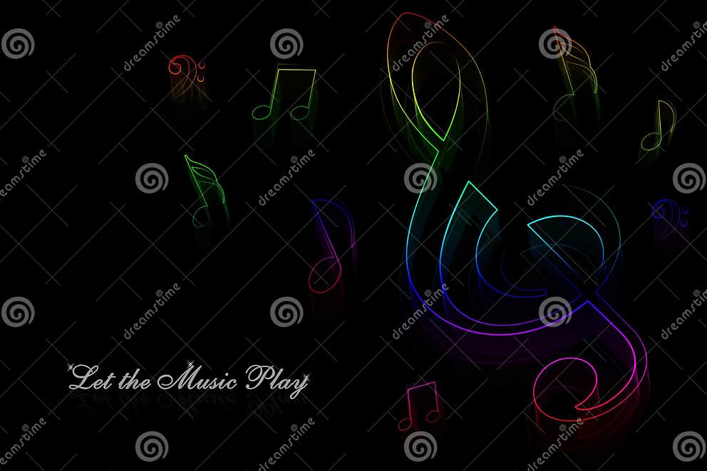 Neon music notes stock illustration. Illustration of glow - 38077028