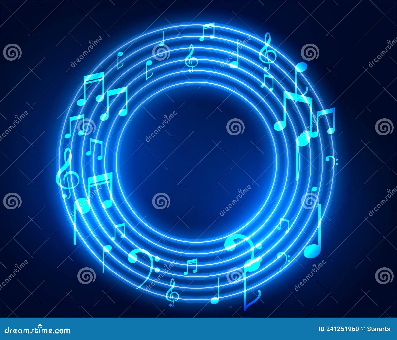 Neon Musical Note On Dark Gradient Background. Design Element For Music ...