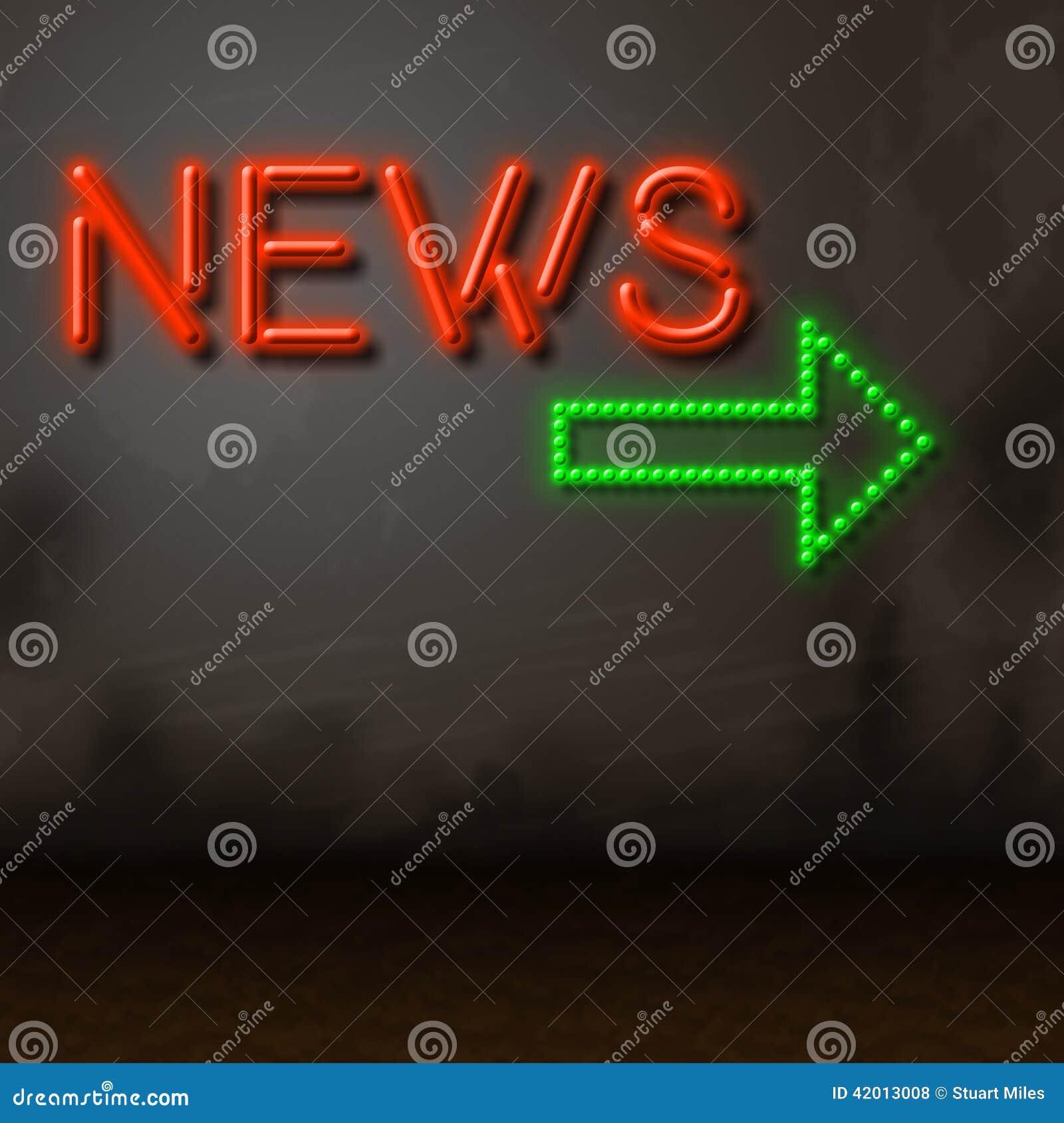 Neon News Indicates Glow Bright and Information Stock Illustration ...