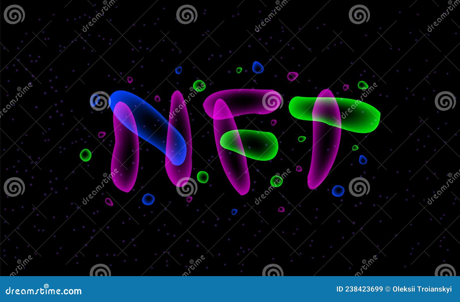 Neon NFT Text Design. Nft Art Typography Background with Neon ...