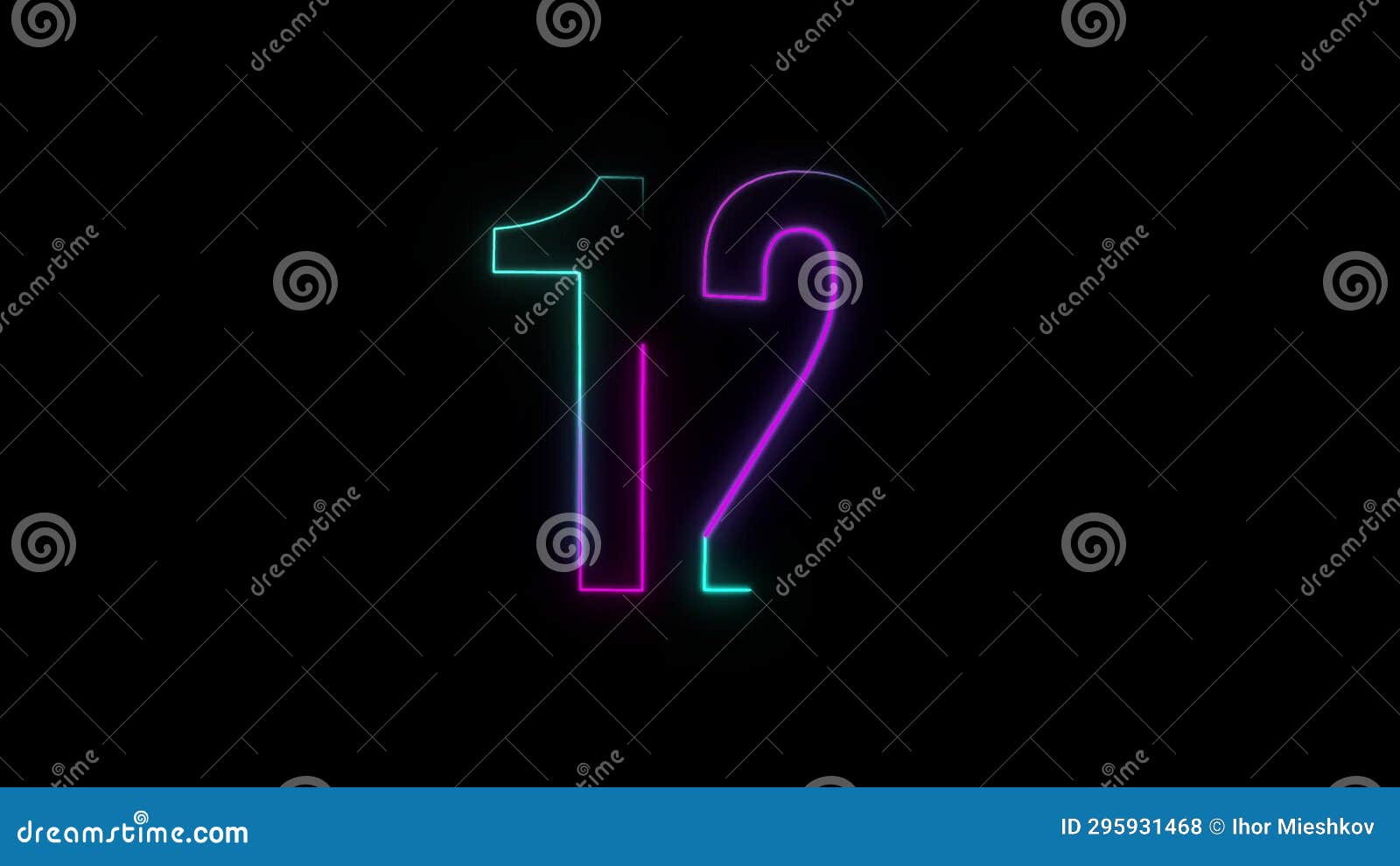 Neon Number 12 with Alpha Channel, Neon Numbers Stock Footage - Video ...