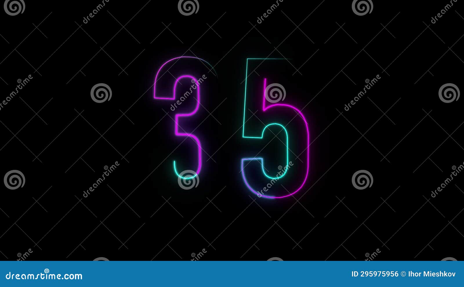 Neon Number 35 with Alpha Channel, Neon Numbers Stock Footage - Video ...