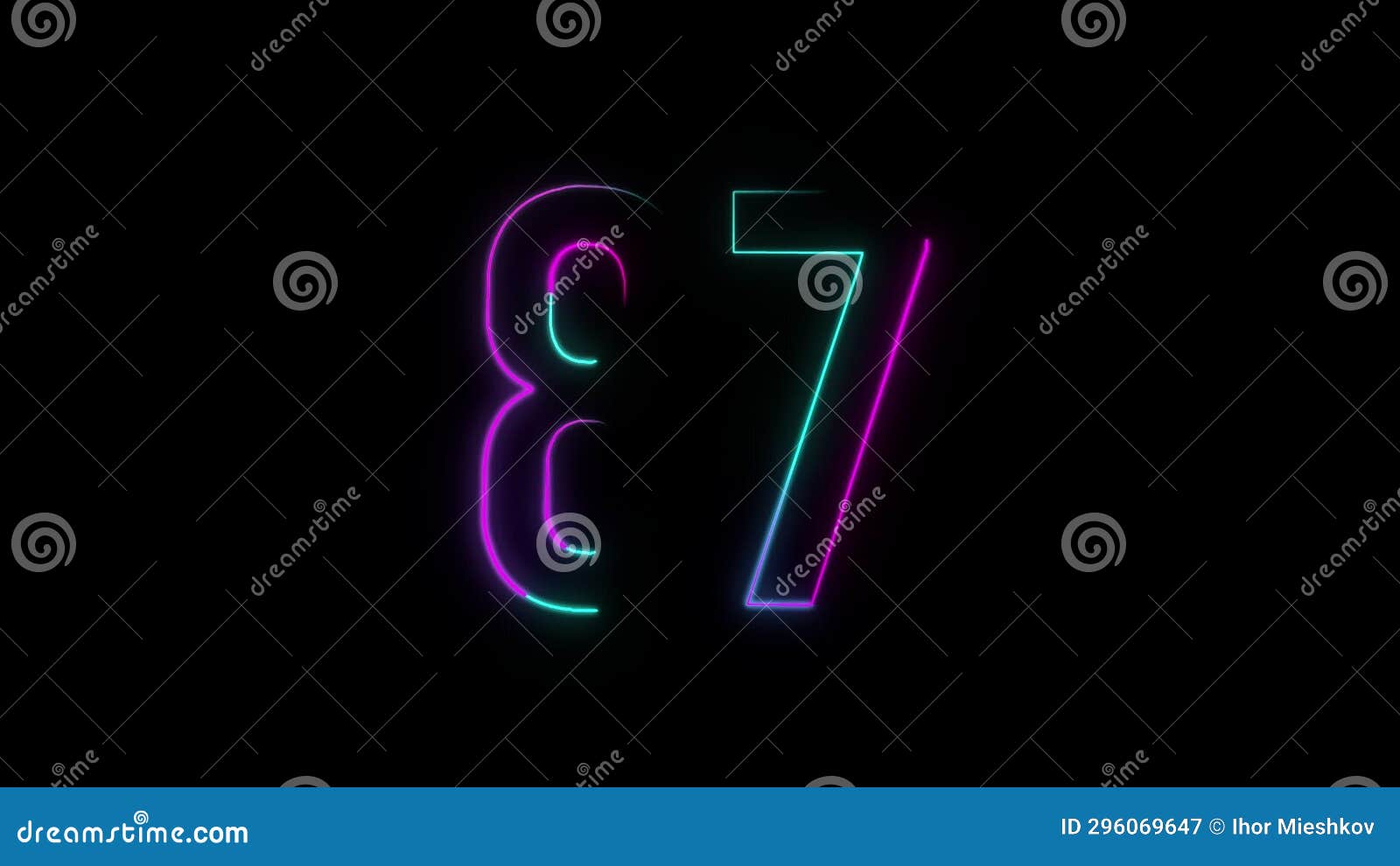 Neon Number 87 with Alpha Channel, Neon Numbers Stock Video - Video of ...