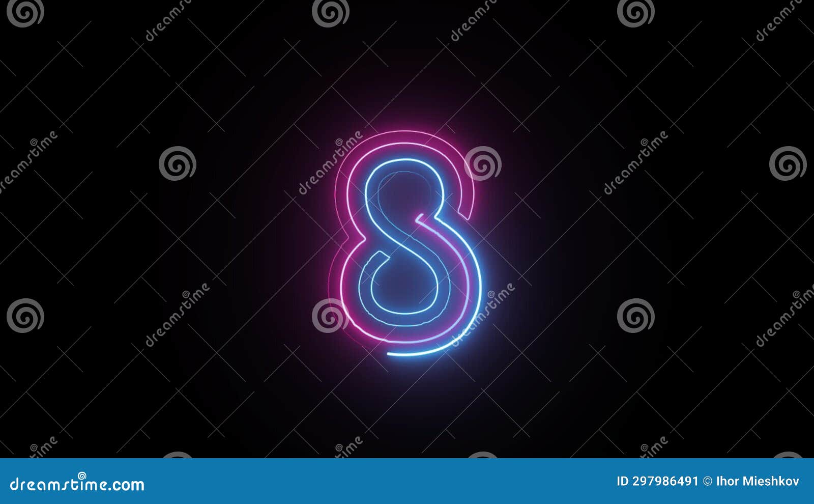 Neon Number 8 with Alpha Channel, Neon Numbers, Number Eight Stock ...