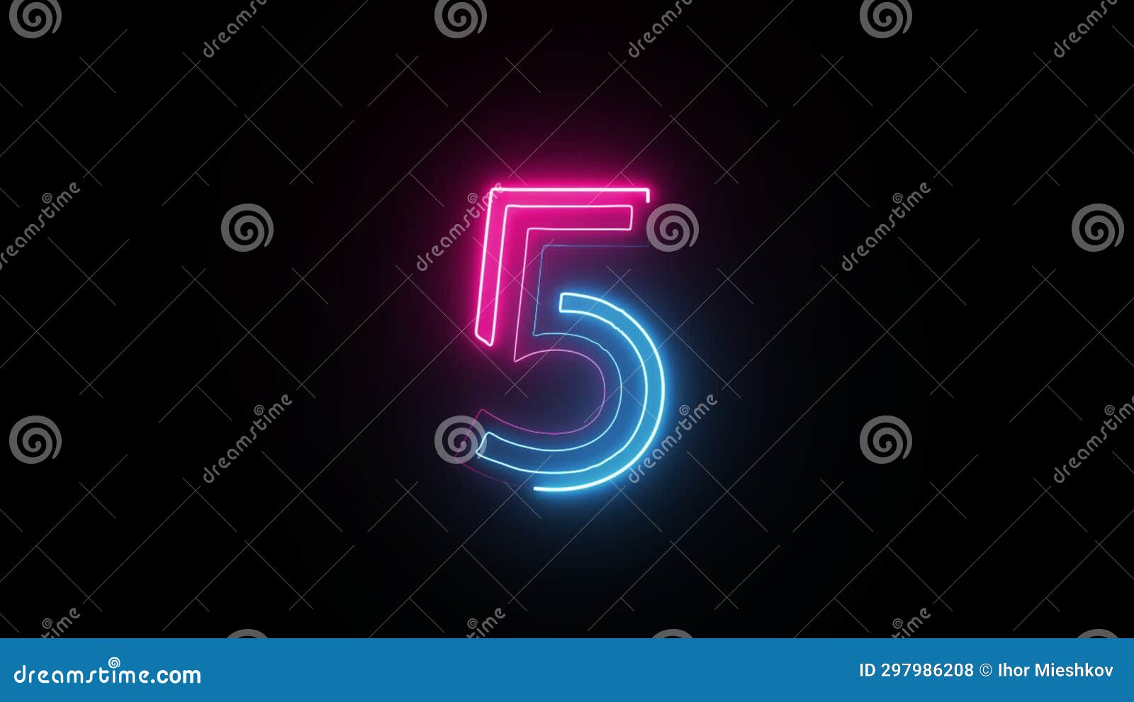 Neon Number 5 with Alpha Channel, Neon Numbers, Number Five Stock ...