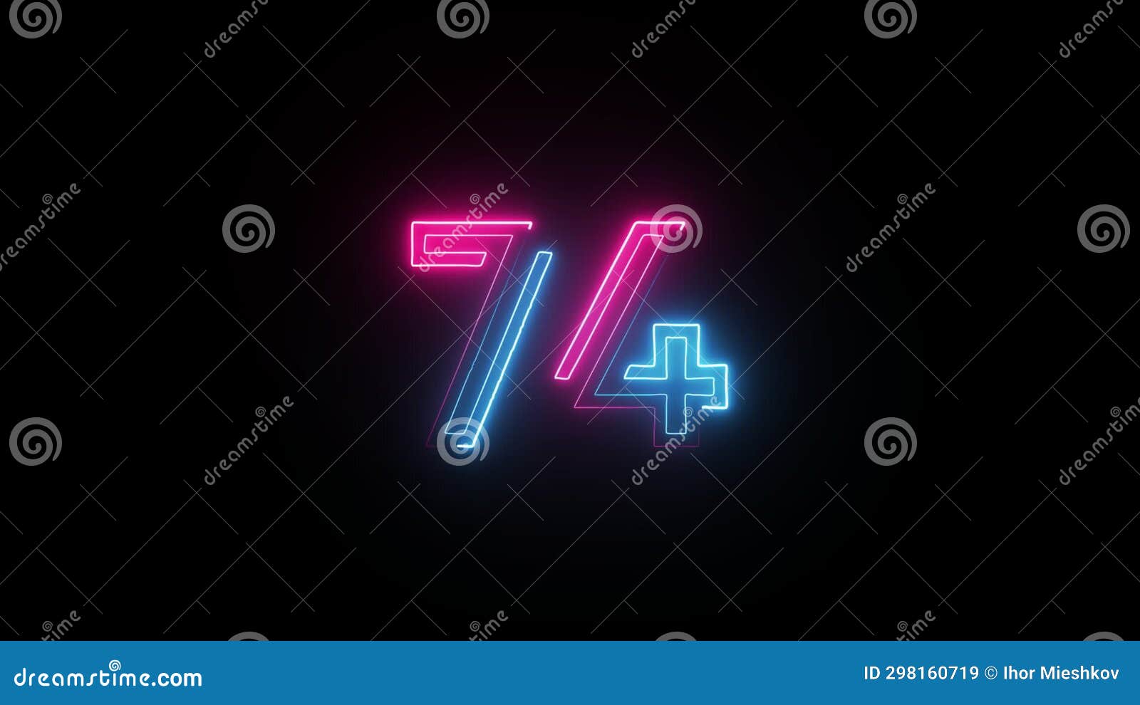 Neon Number 74 with Alpha Channel, Neon Numbers, Number Seventy Four ...