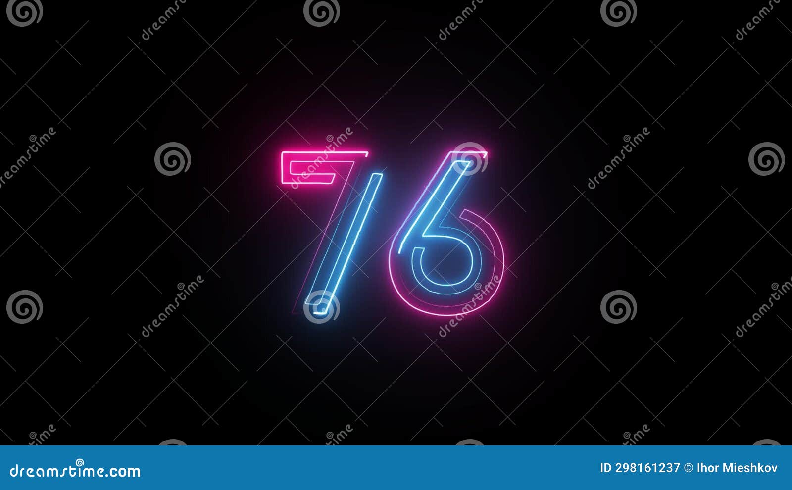Neon Number 76 with Alpha Channel, Neon Numbers, Number Seventy Six ...