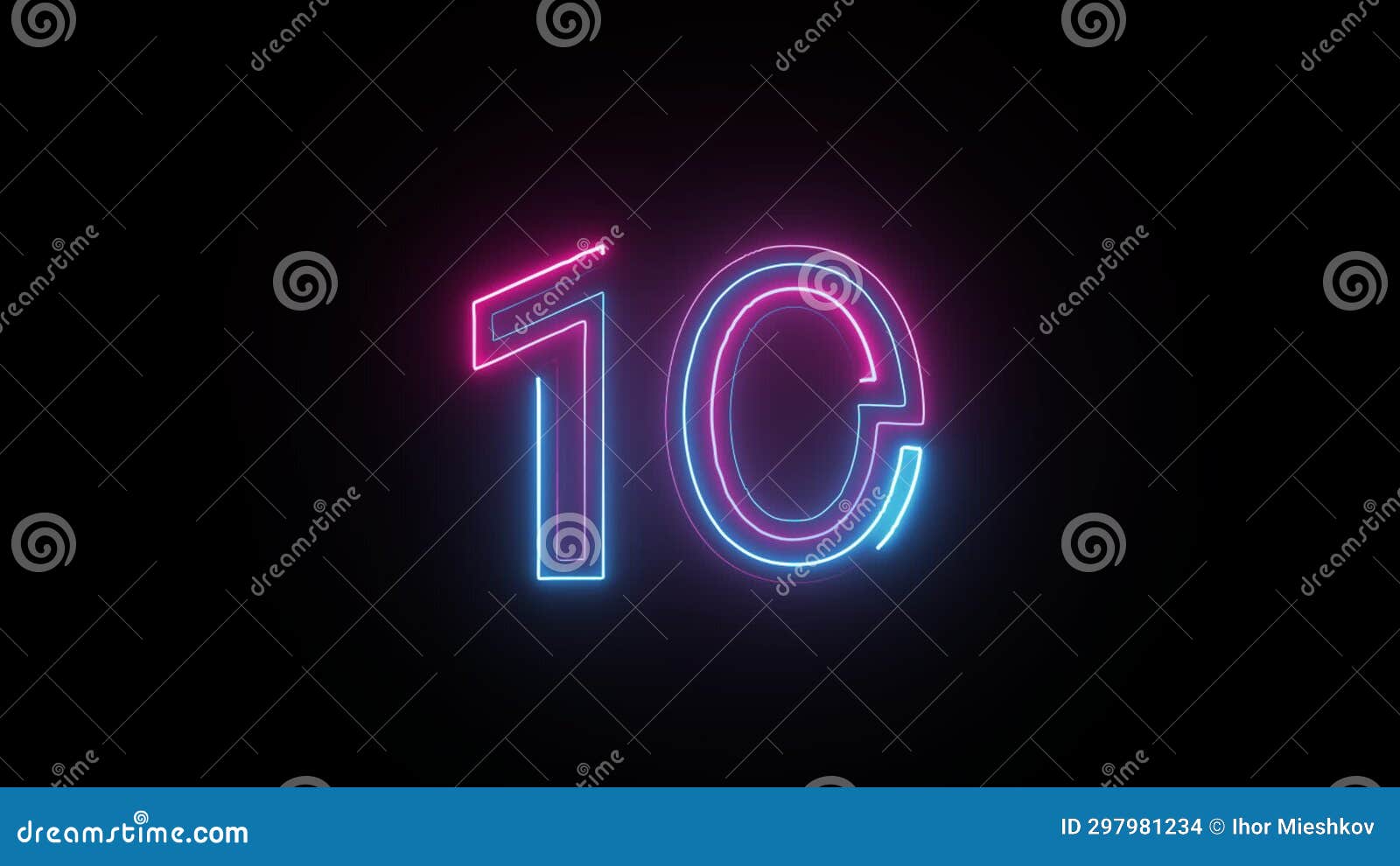 Neon Number 10 with Alpha Channel, Neon Numbers, Number Ten Stock ...