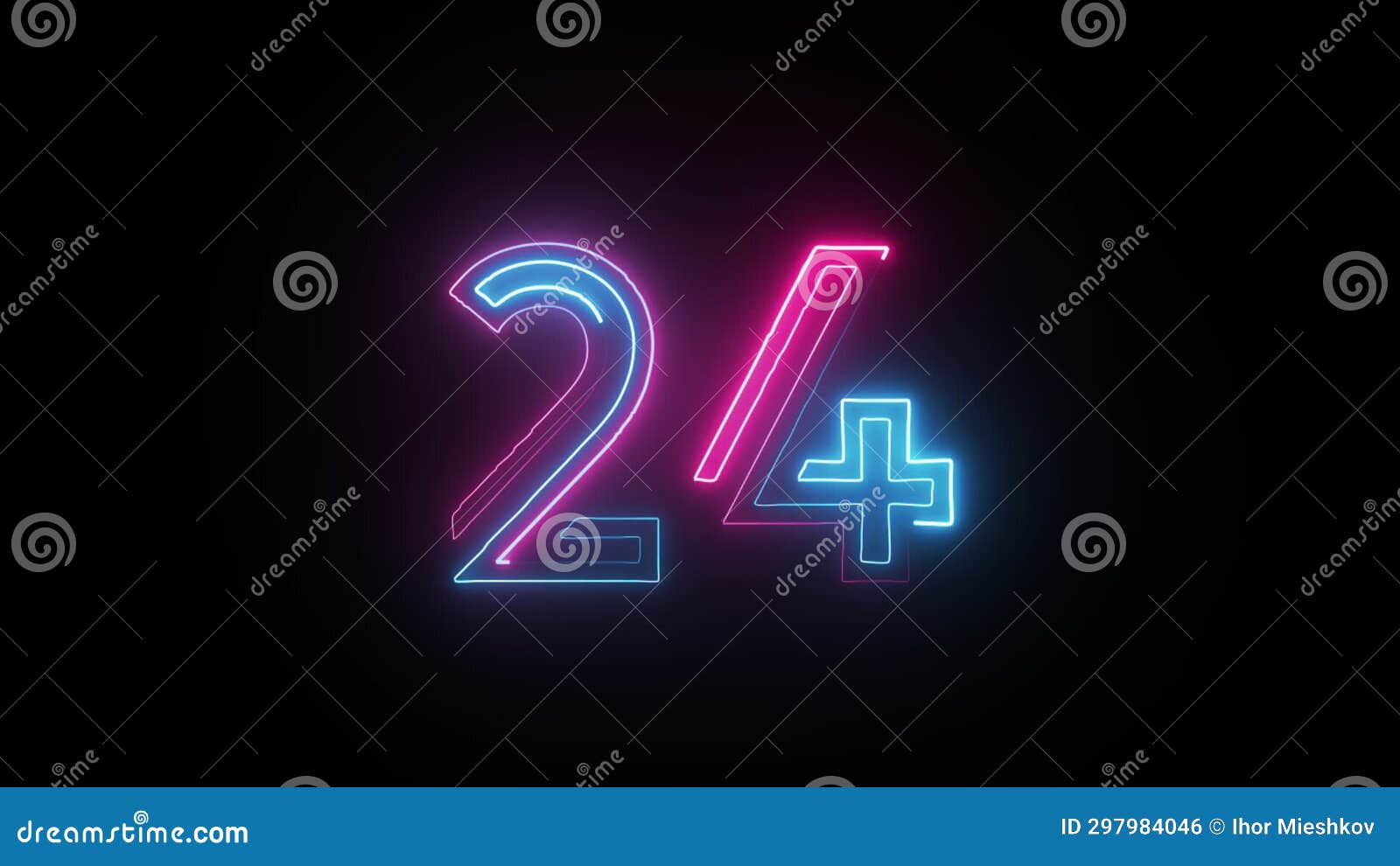 Neon Number 24 with Alpha Channel, Neon Numbers, Number Twenty Four ...