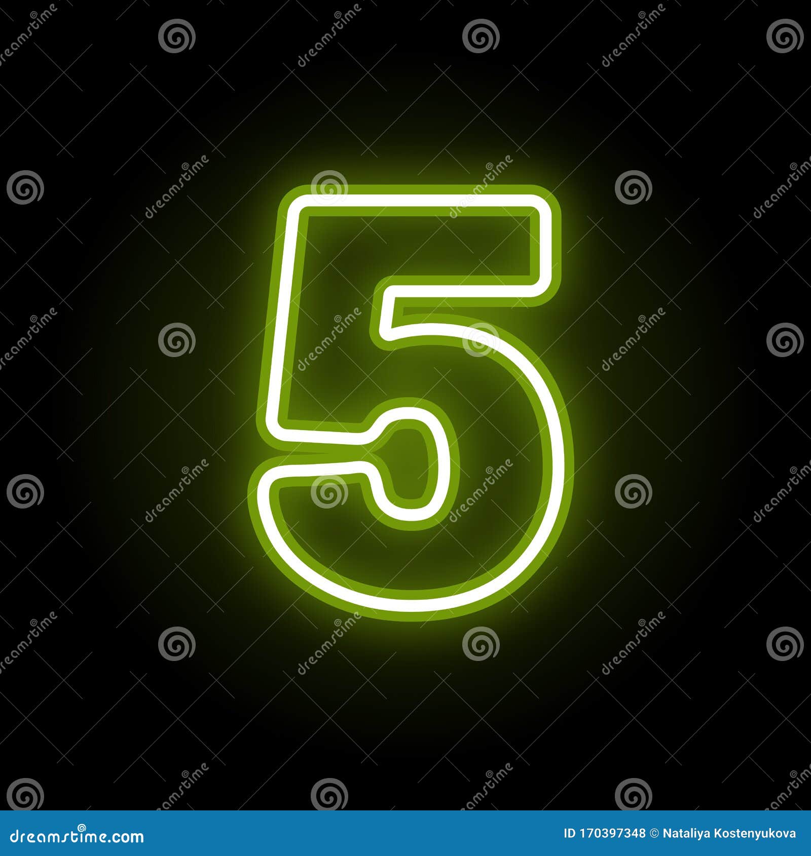 Neon Number 1 On Black Background. Learning Numbers, Serial Number ...