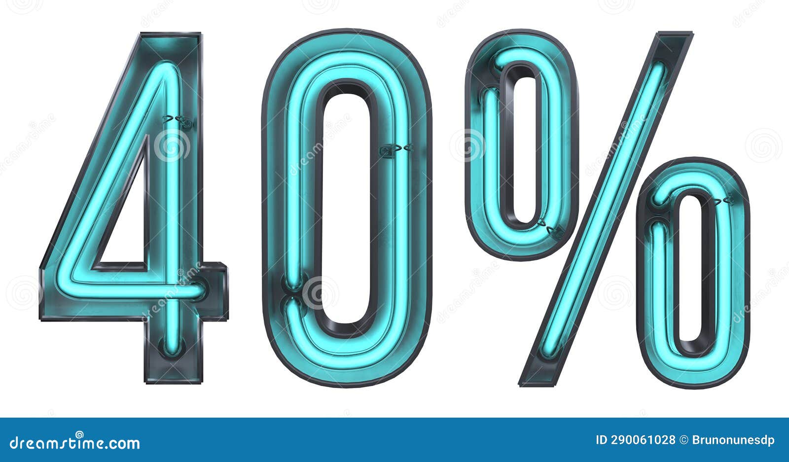 A Neon 40 Number Illustration Isolated on a White Background Stock ...