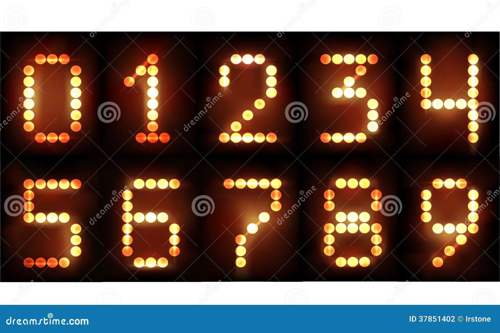 Neon numbers stock vector. Illustration of cover, nombers - 37851402