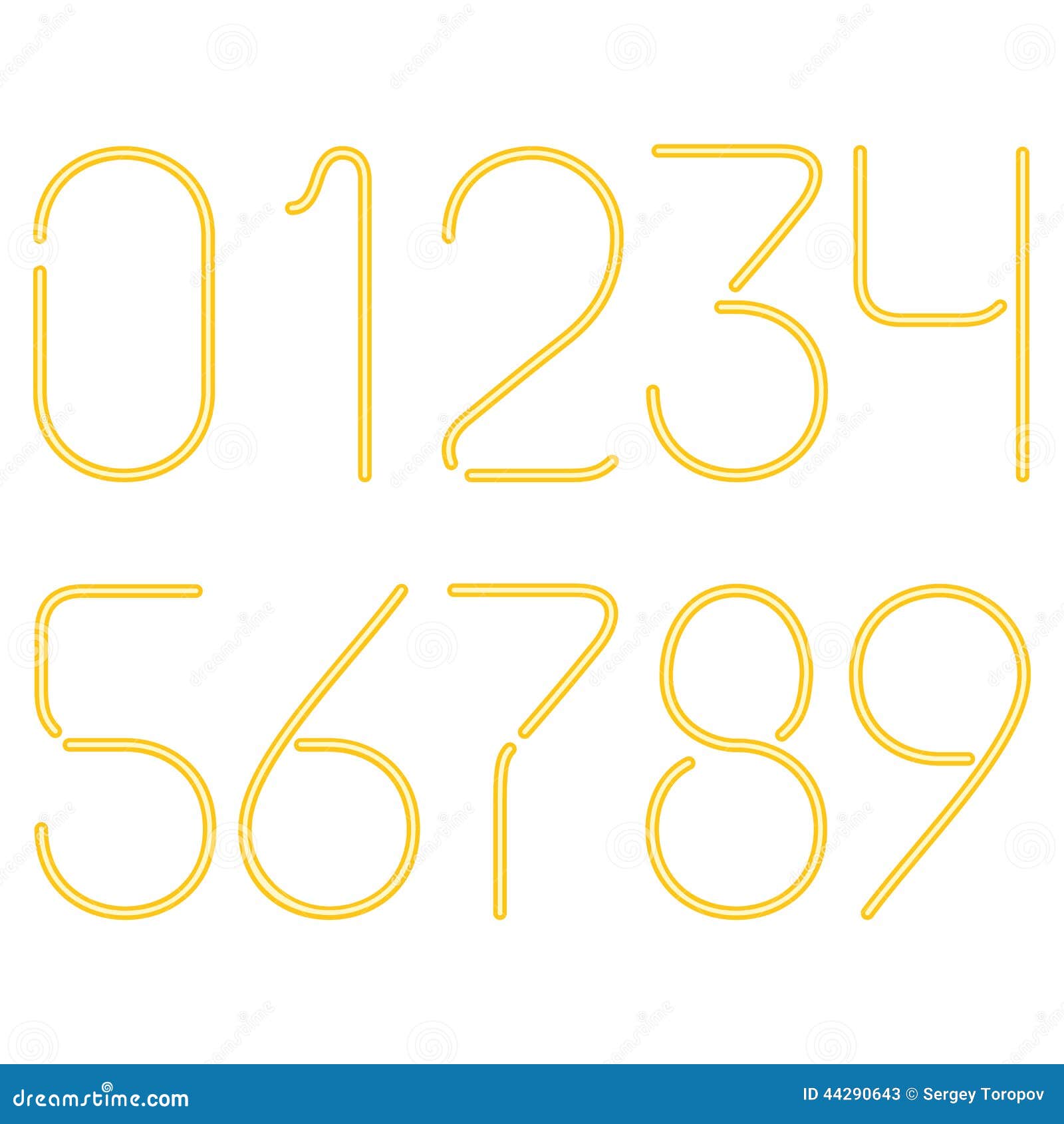 Neon Numbers stock vector. Illustration of decoration - 44290643