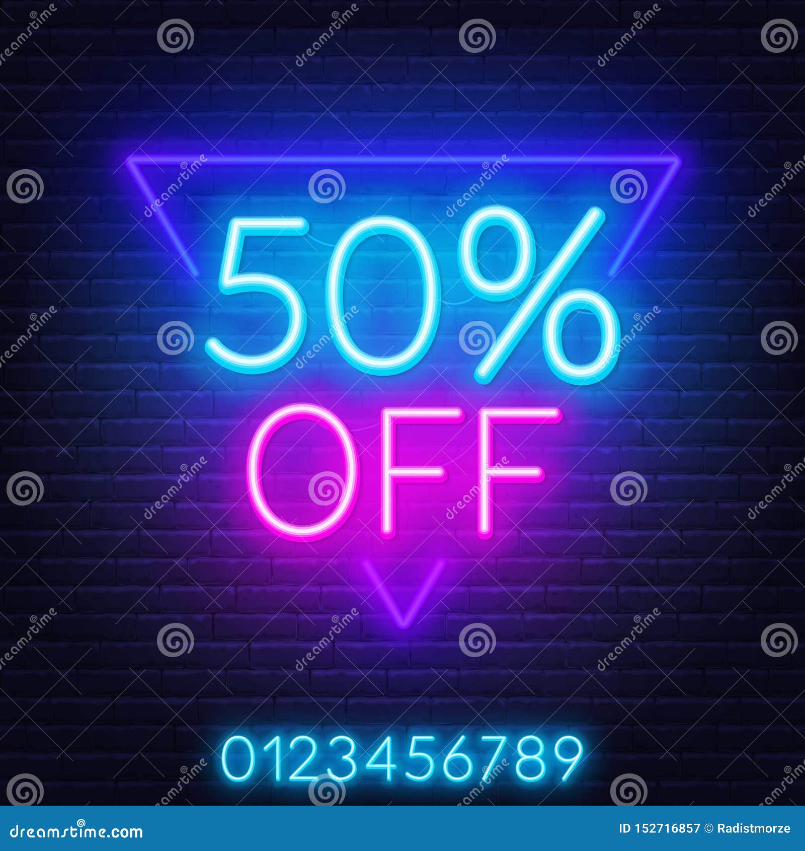 Neon Offer Template for Discount on Sale. Stock Vector - Illustration ...
