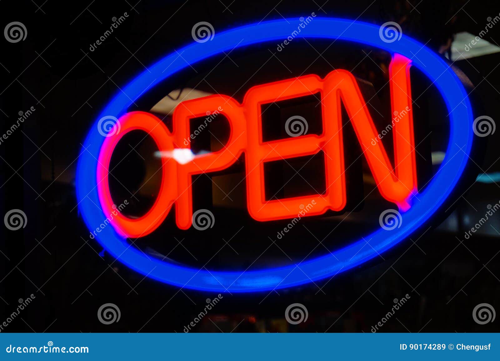 Neon Open Sign stock image. Image of notice, posted, advertising - 90174289