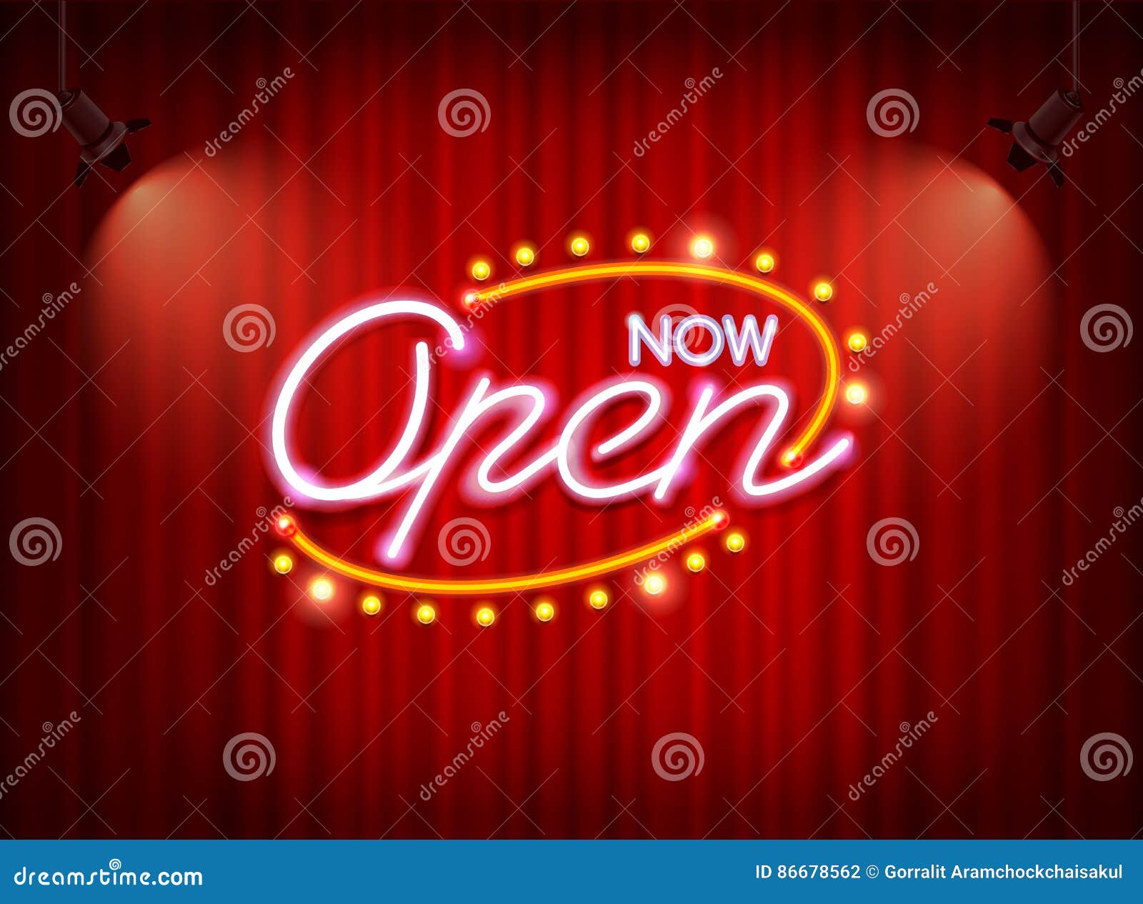 Neon Open Sign Vector | CartoonDealer.com #8345944