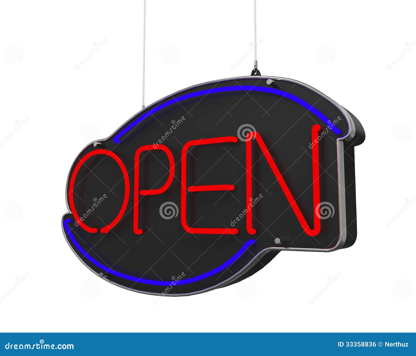 Neon Open Sign stock illustration. Illustration of entrance - 33358836