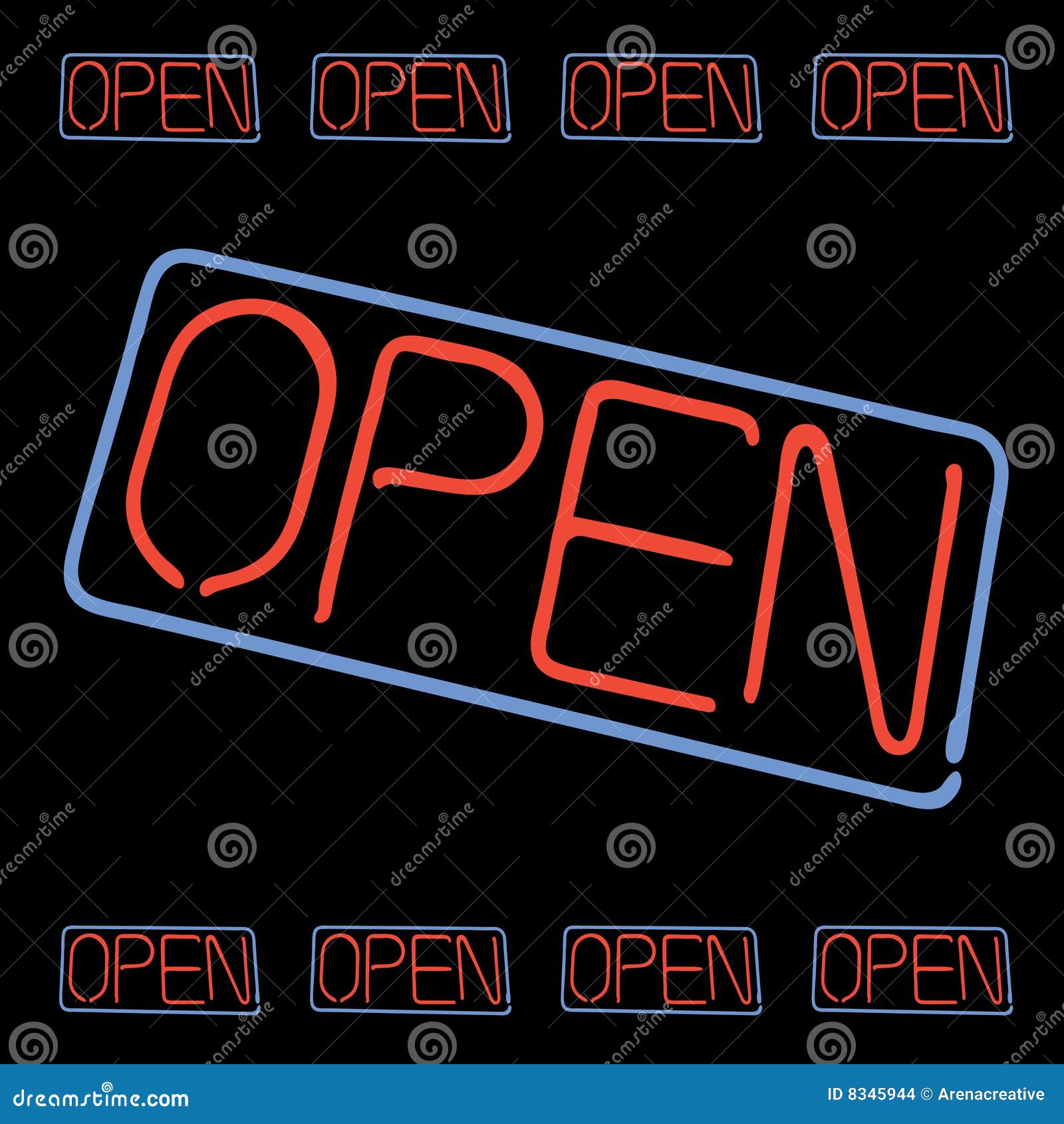 Neon Open Sign Vector stock vector. Illustration of city - 8345944