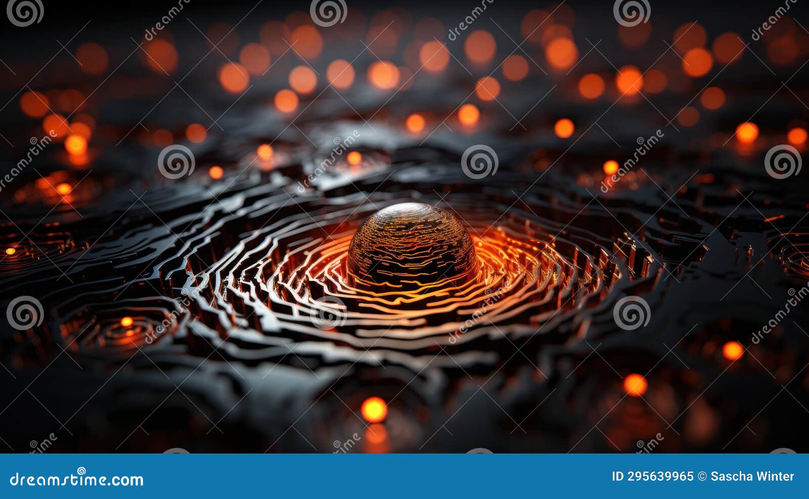 Neon Orange Fingerprint Pattern Stock Image - Image of mark ...