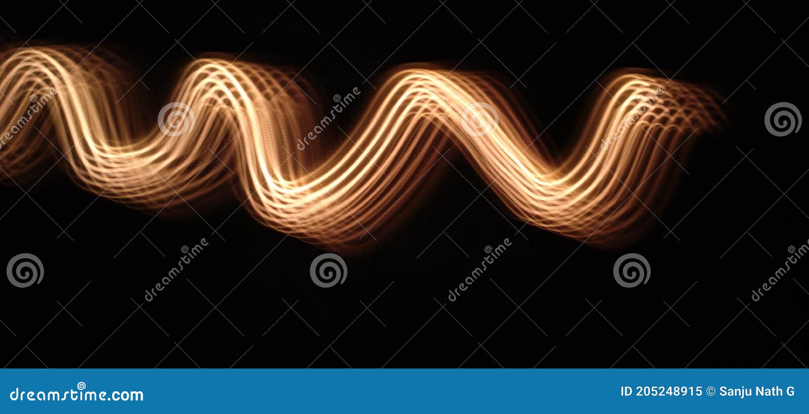 Neon Orange Light Wave Pattern Abstract Isolated on a Black Background ...