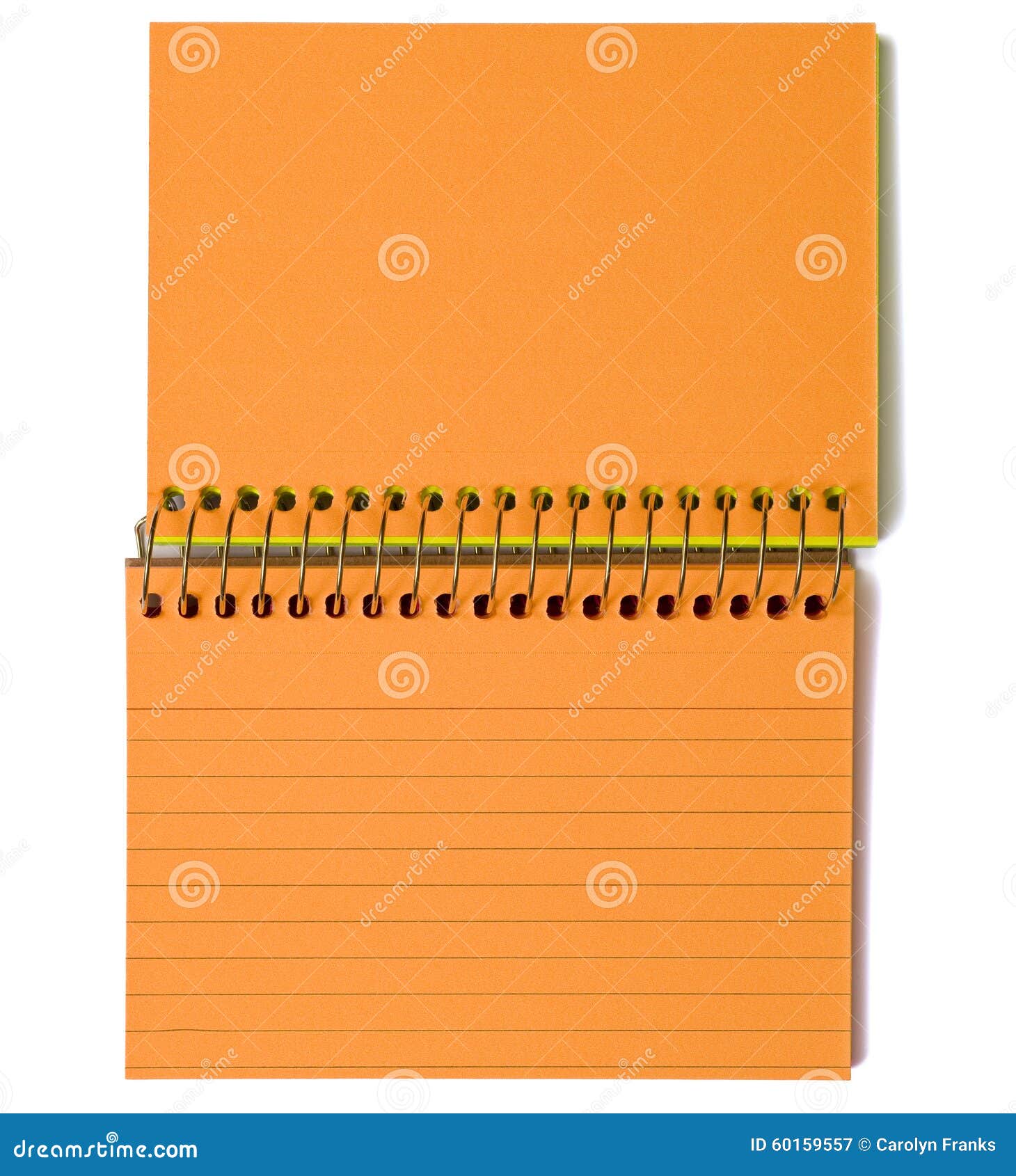 Neon Orange Spiral-Bound Note Cards Stock Image - Image of element ...