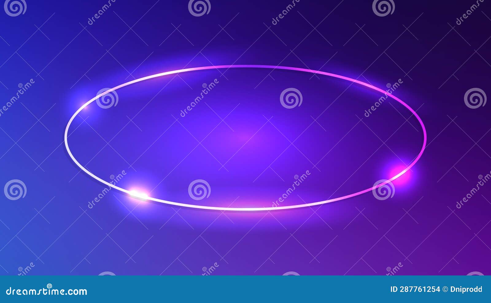 Neon Oval Frame with Shining Effects Stock Vector - Illustration of ...