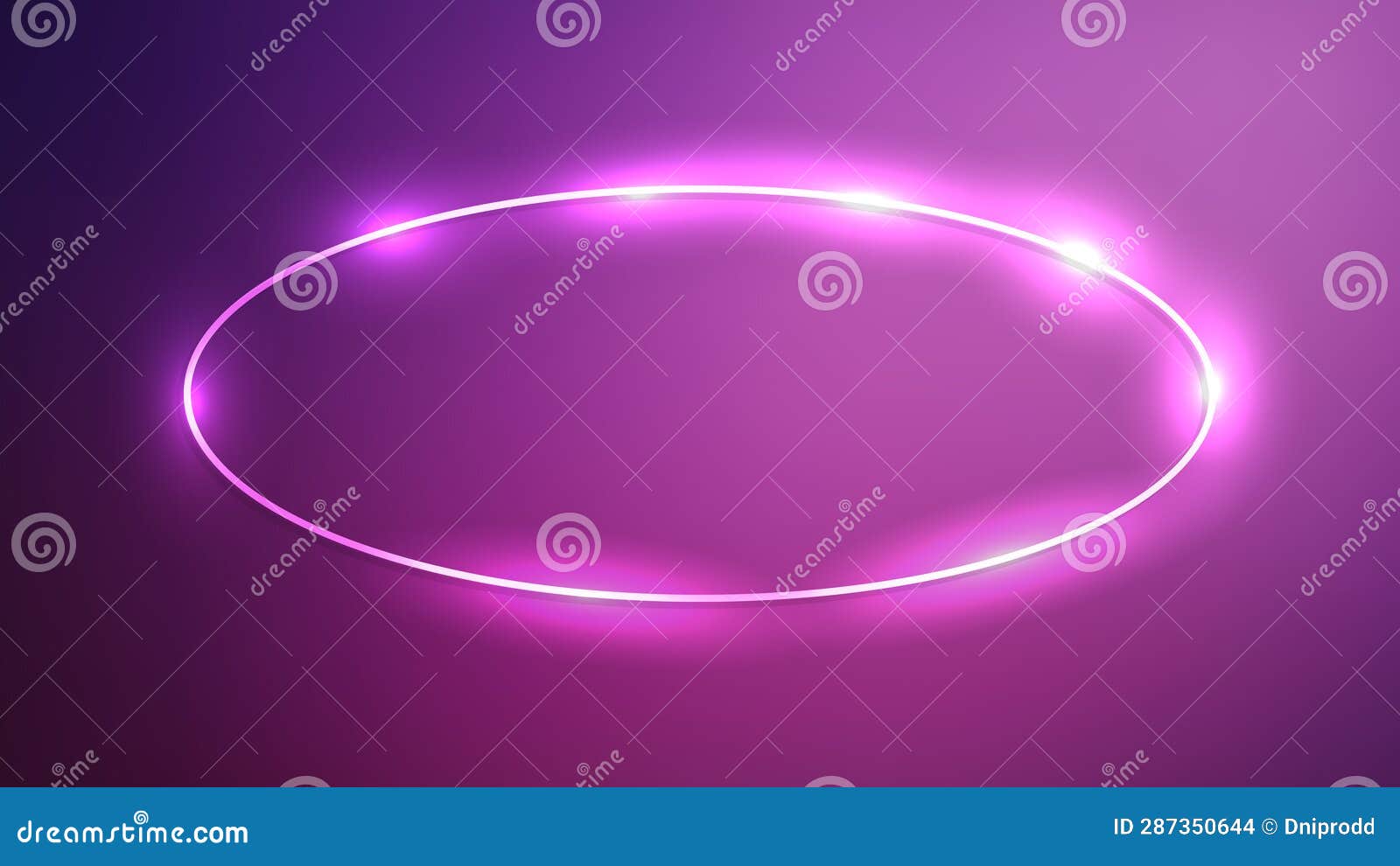 Neon Oval Frame with Shining Effects Stock Vector - Illustration of ...