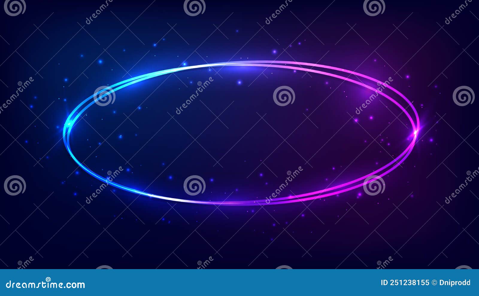 Neon Oval Frame with Shining Effects Stock Vector - Illustration of ...